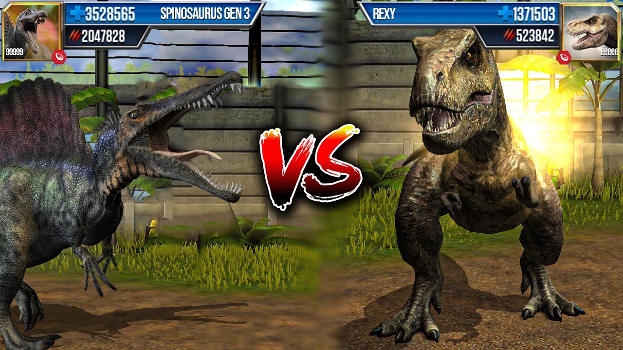 GEN 3 vs REXY MAX LEVEL 999 | Jurassic World: The Game - YouTube