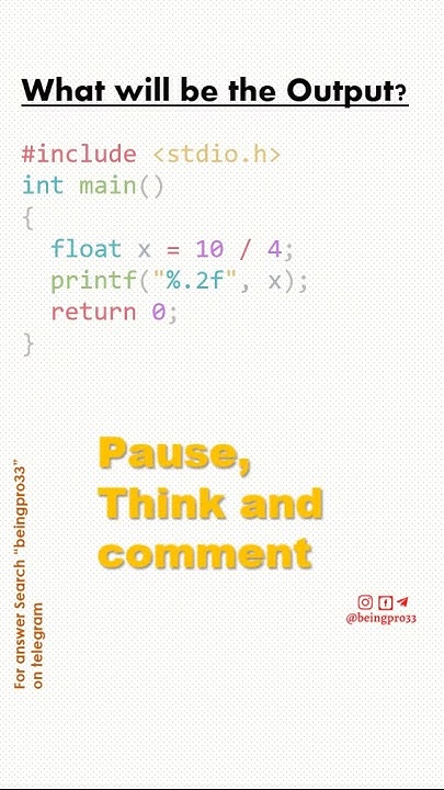 C Language Practice Questions | What Will Be the Output? #CProgrammingQuestions #CodingShorts ...