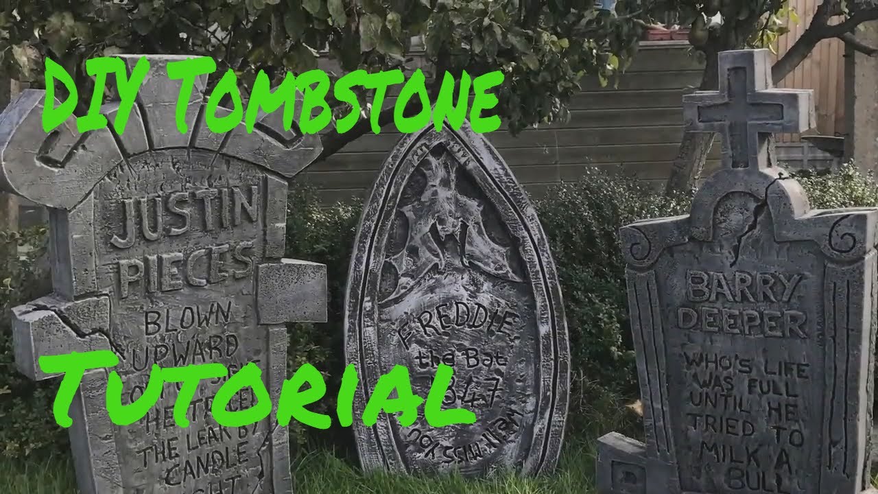 Halloween Maker DIY Tombstone Prop How To Make Your Own - YouTube