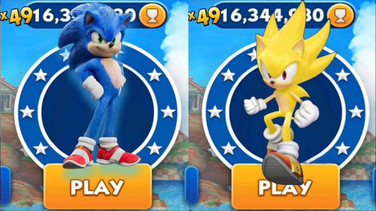 Sonic Dash VS Super Sonic Dash _ Movie Sonic vs All Bosses Zazz Eggman ...
