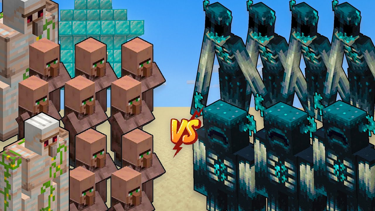 GUARD VILLAGERS VS WARDEN ARMY - DIAMOND VILLAGE VS WARDEN - GUARD ...