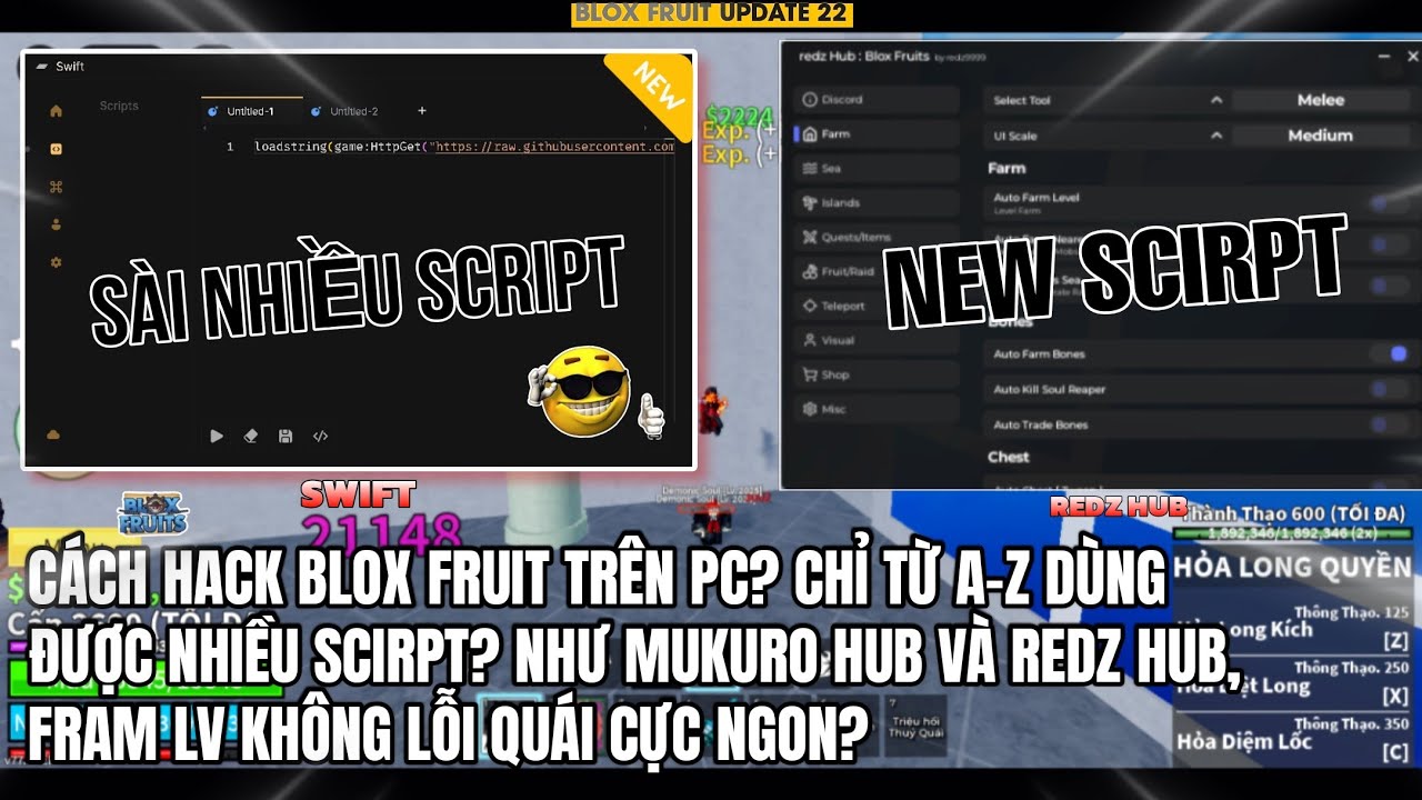 Hướng dẫn hck blox fruit trên pc? update mới nhất, bản sài nhiều scirpt ...
