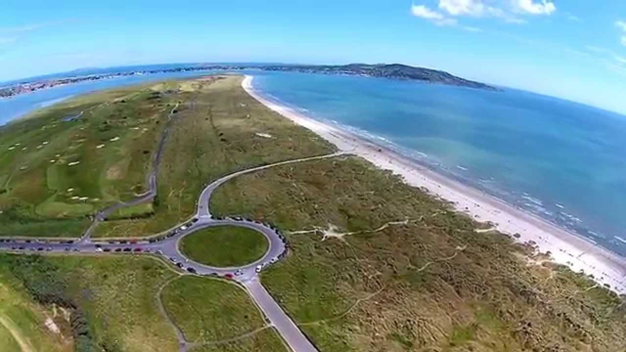 Birdseye view flyover Dollymount Beach Part1 - YouTube