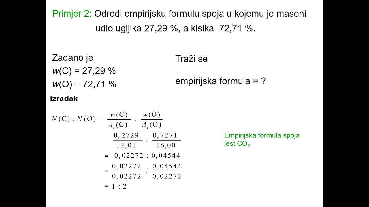 Kemija, osmi, empirijska i moelkulska formula spoja - YouTube
