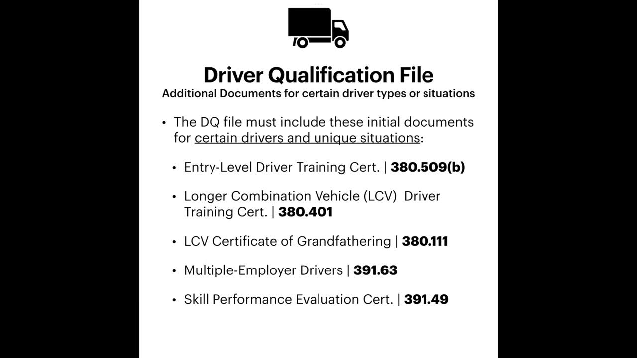 Fmcsa Driver Qualification Files Youtube