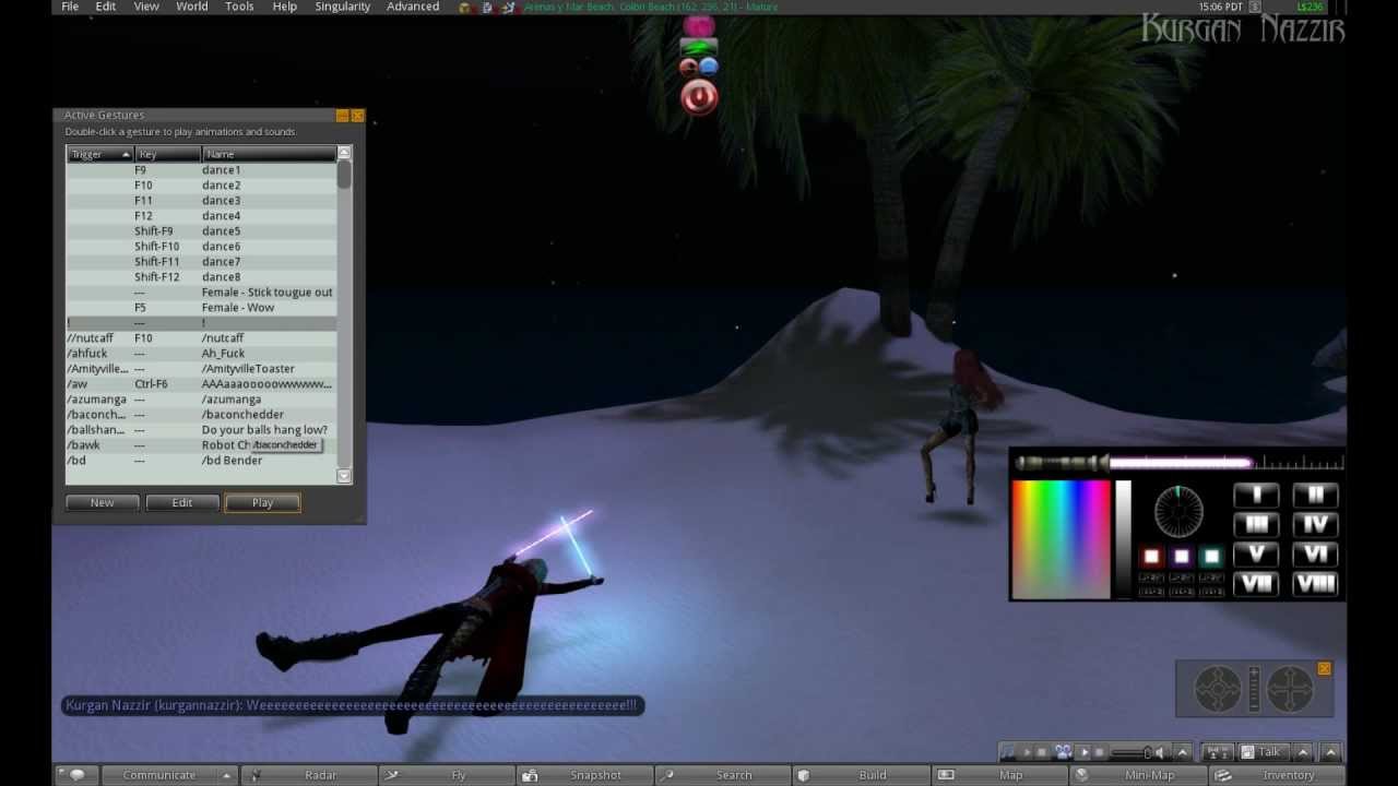 Second Life - Three Funny Gestures - YouTube