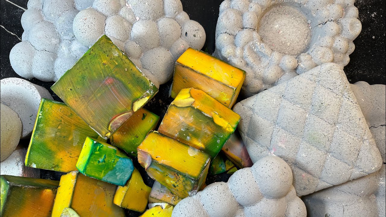 Grey Reforms and Dyed Yellow Green blocks | Satisfying - YouTube
