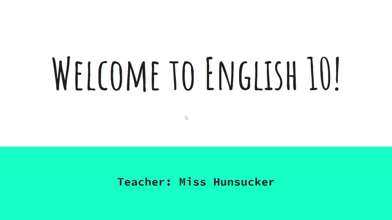 Welcome to English 10 - YouTube