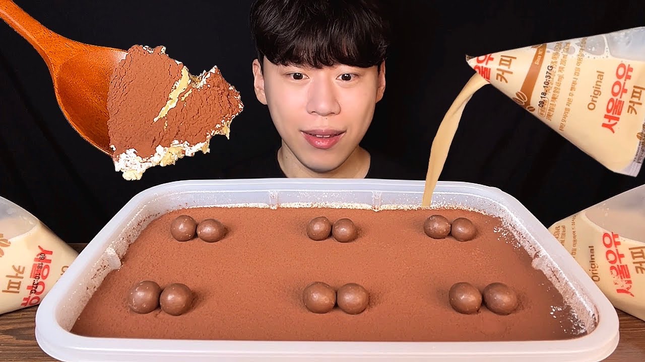Sub 투썸 티라미수 파티팩 먹방 Mukbang Asmr 티라미수에 삼각 커피 우유를 부어버린 케이크탕🎂 커피에 커피를 더하다니 오늘 잠은 다 잤다🙄 Youtube