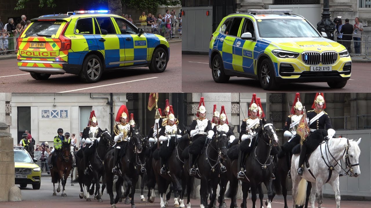 Armed Police Escorting The Kings Horse Guards - YouTube