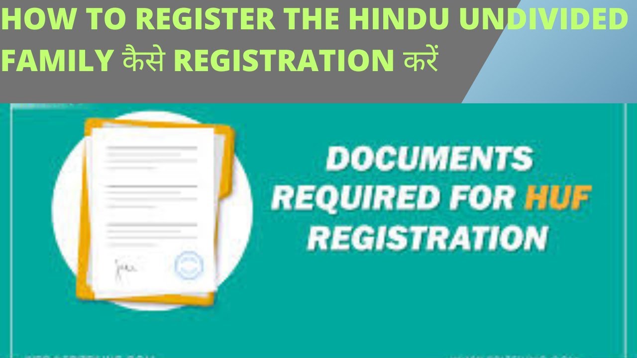 HUF PAN Card Apply Online || How to Register Hindu Undivided Family ...