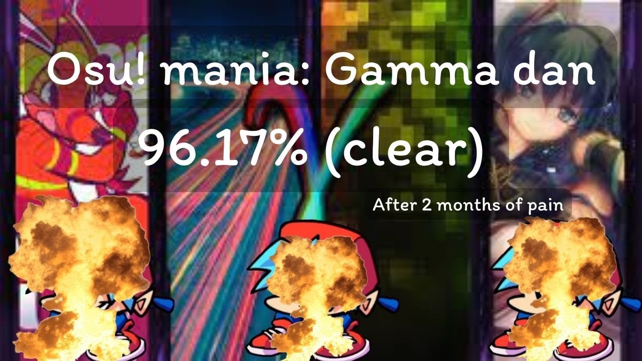 Osu mania:reform gamma dan 96.17% clear(never give up) - YouTube