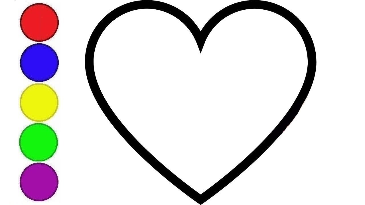 How to draw a heart | Drawing , Painting , Coloring for Kids & Toddlers ...