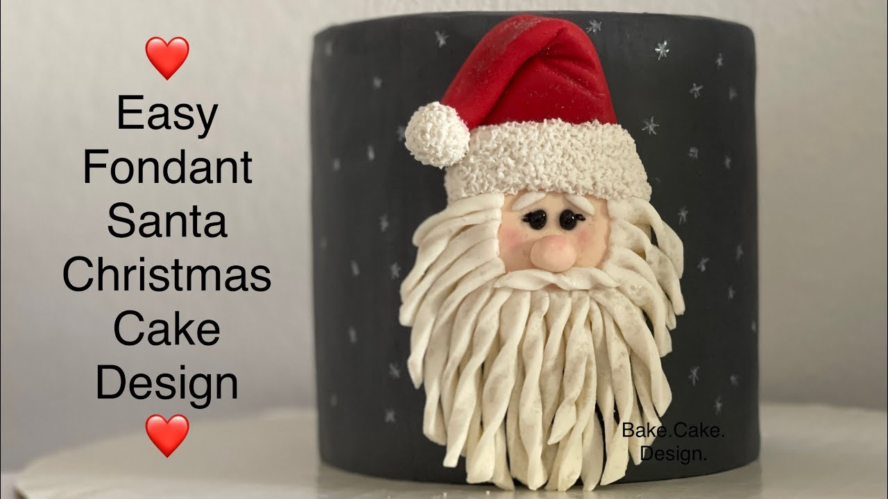 Fondant Santa Christmas Cake Topper Design Decoration | Christmas ...