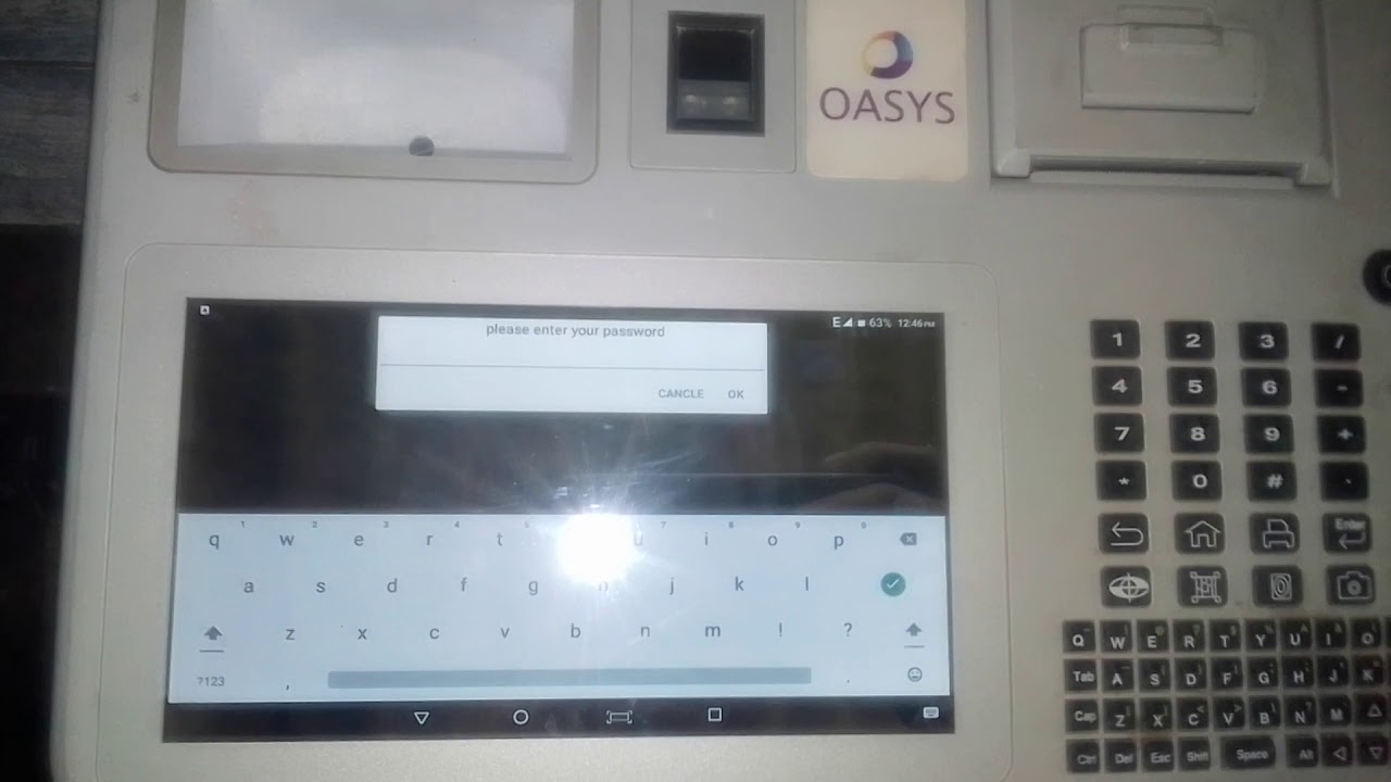 Oasys machine entry password - YouTube