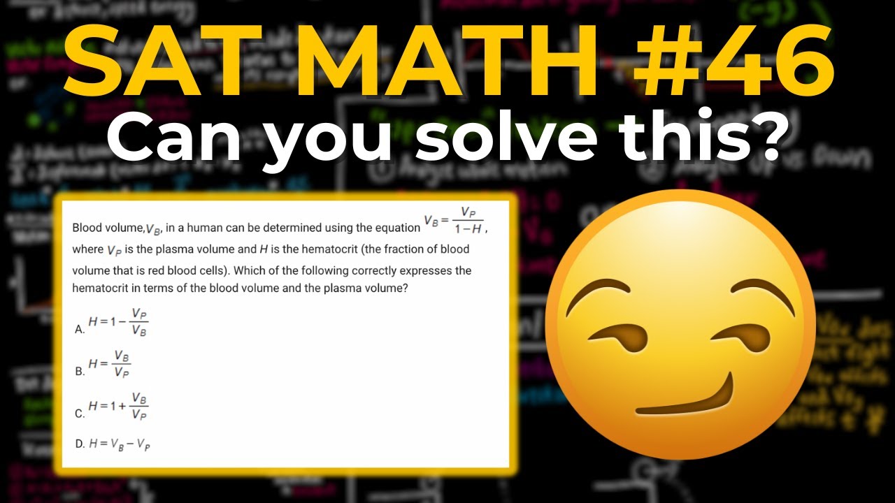 Can you solve this SAT Math Problem? (Question 46) - YouTube