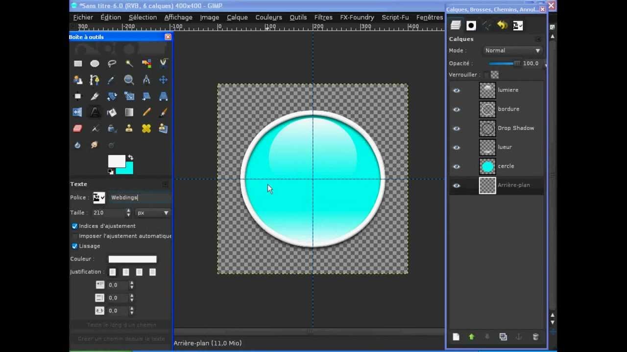 Comment créer des boutons glassy avec gimp. - YouTube