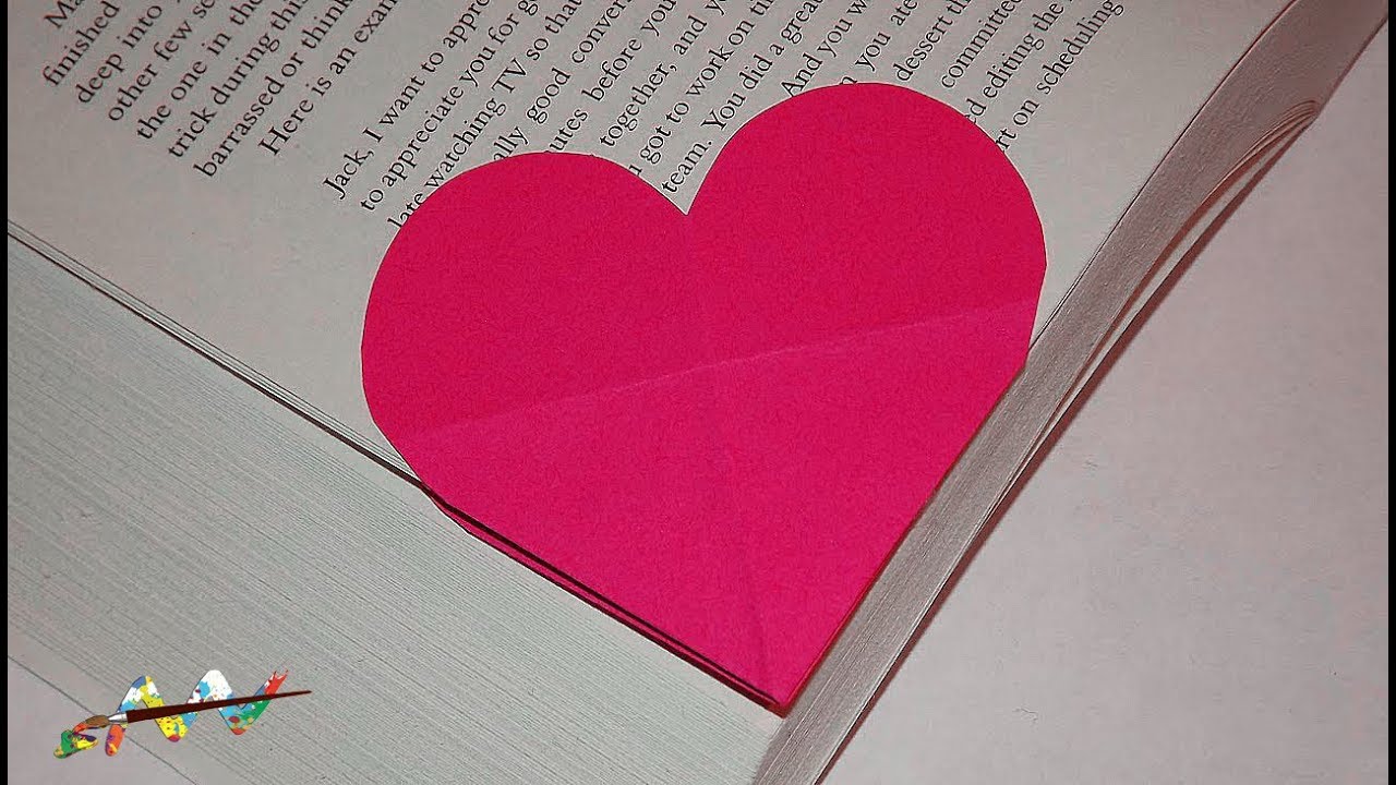 ♥ How To Origami Heart Bookmark Book Corner ♥ Youtube