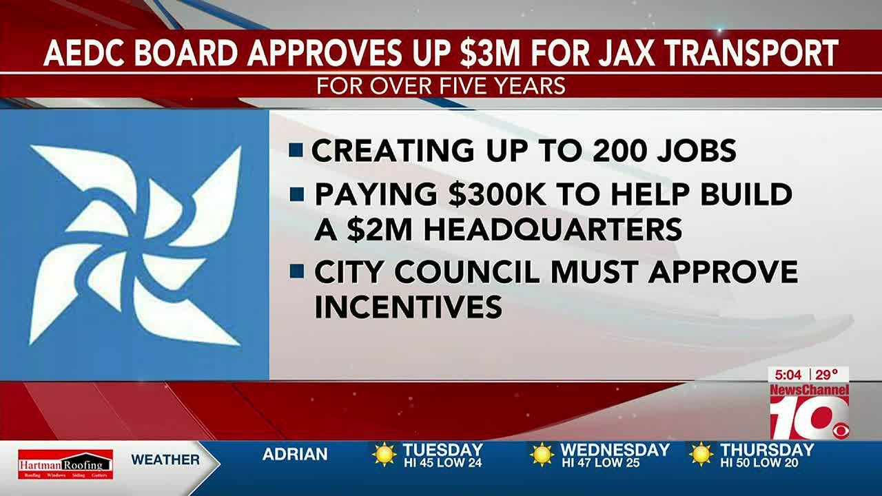 VIDEO: AEDC approves up to $3 million for Jax Transport to create up to ...
