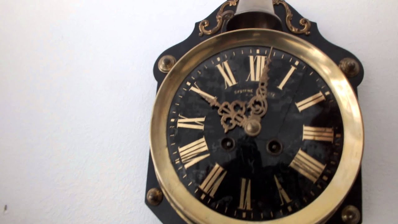 French wall clock with bell - YouTube