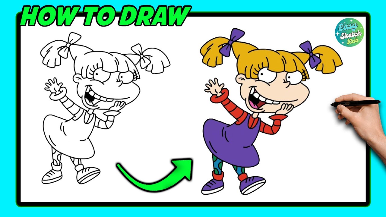 How to Draw Angelica Pickles | Step-by-Step Tutorial - YouTube