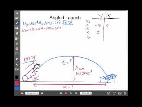 Projectile Motion Angled Launch - YouTube