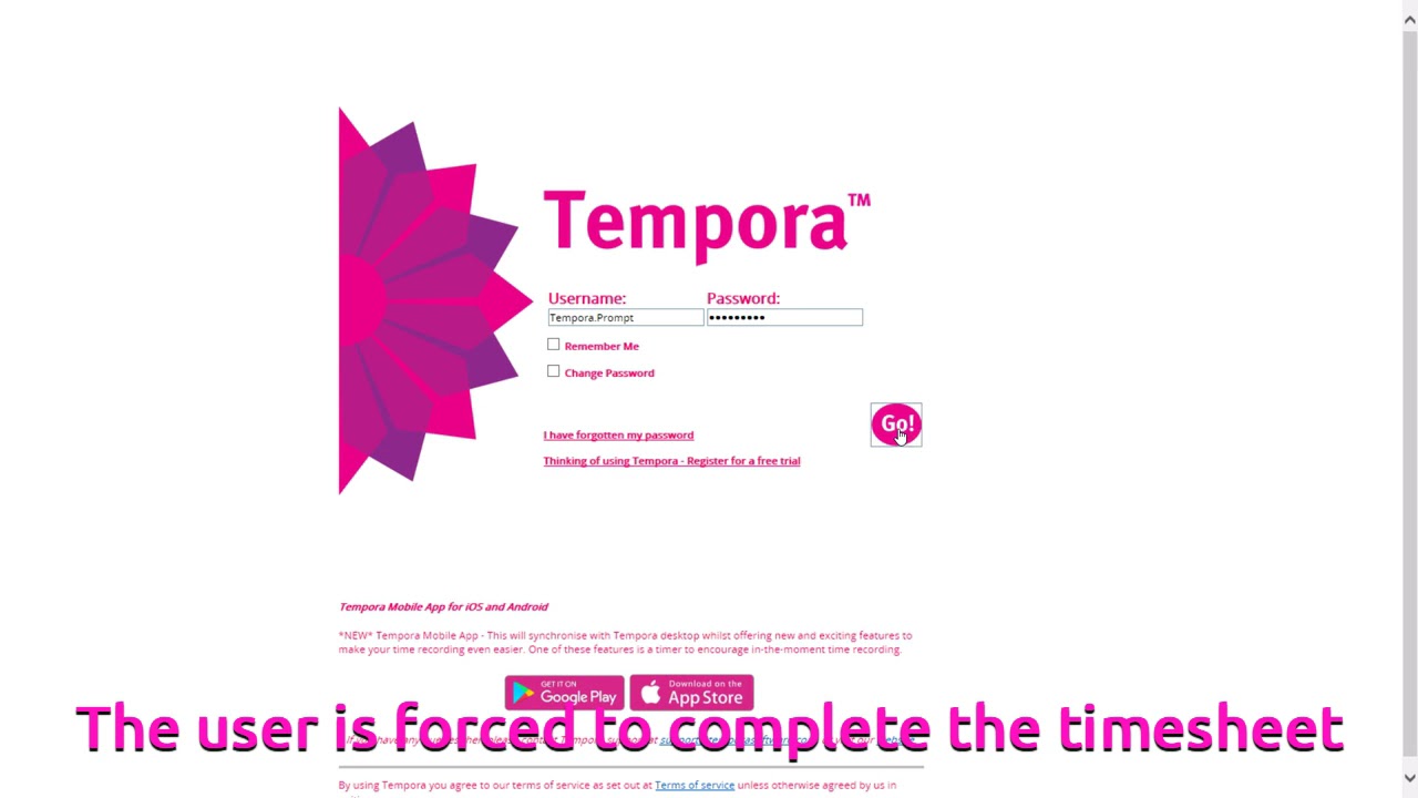 Tempora PROMPT timesheet enforcement example - YouTube