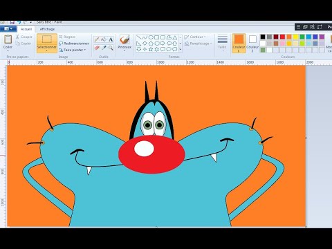 How to draw Oggy on computer using Paint - YouTube