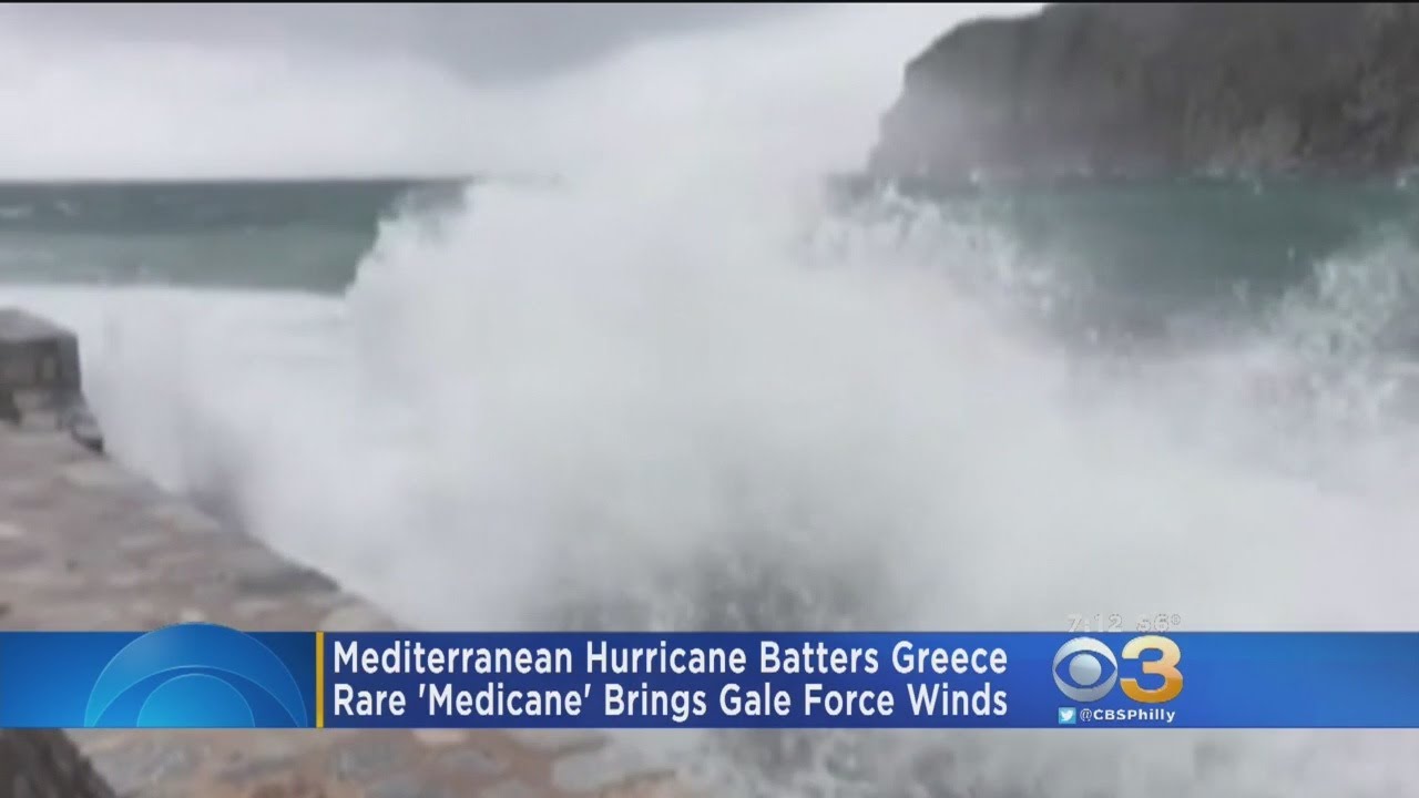 Mediterranean Hurricane Batters Greece - YouTube