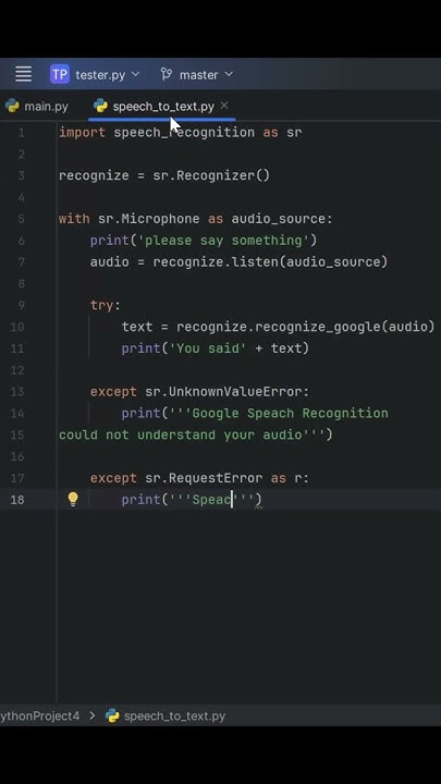 Turn Speech To Text Using Python Python Coding Code Pythontutorial Programming Youtube