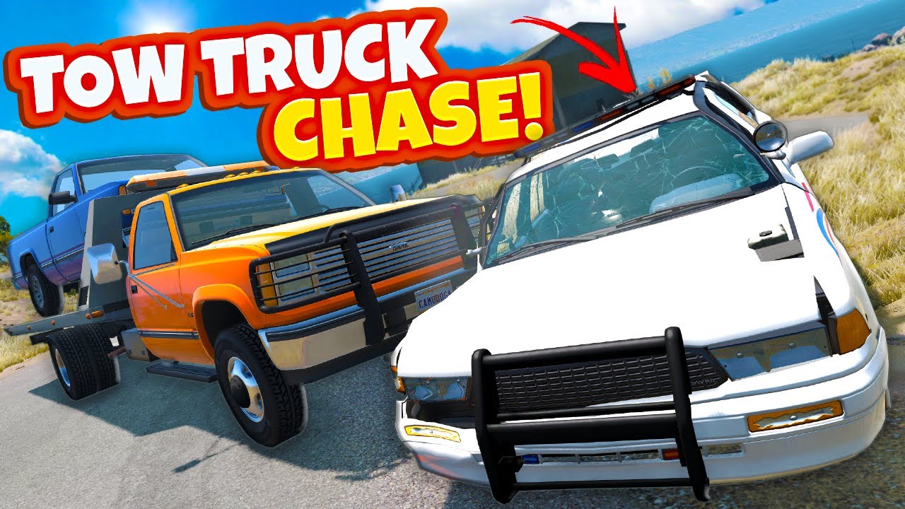 Tow Truck Repo Leads to Desert POLICE CHASE in BeamNG Drive Mods! - YouTube