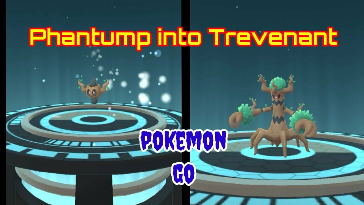 Phantump into Trevenant in trade evolve pokemon go great league - YouTube