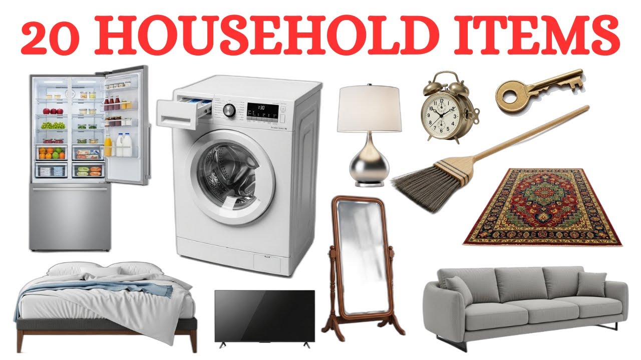Household Items Name | Things in the House | Home Vocabulary in English ...