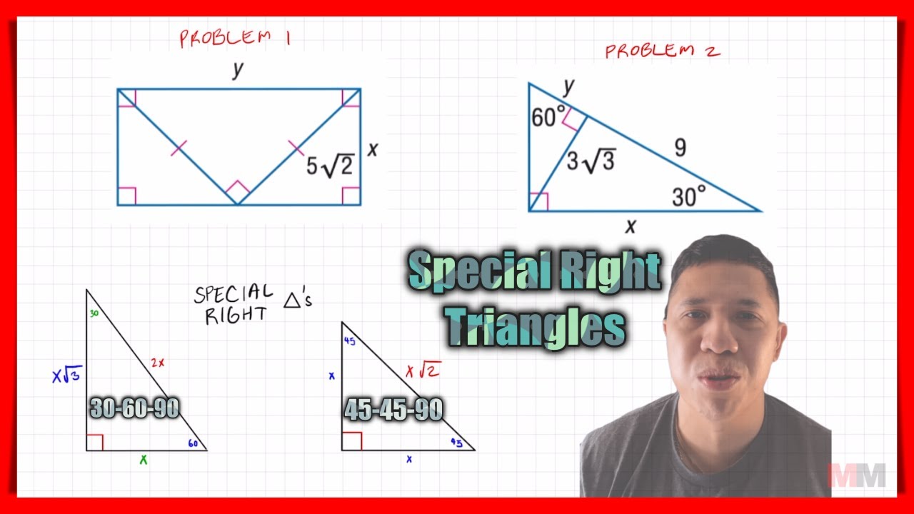 Special Right Triangle two 2 triangle problems - YouTube