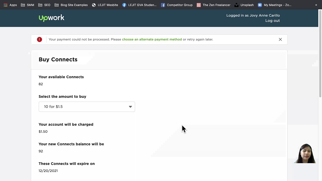 How to buy connects and change your name and email on Upwork - YouTube