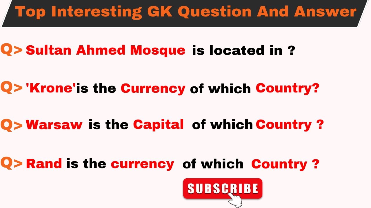 Top Interesting Gk Questions and Answers In English / GK QUIZ # ...