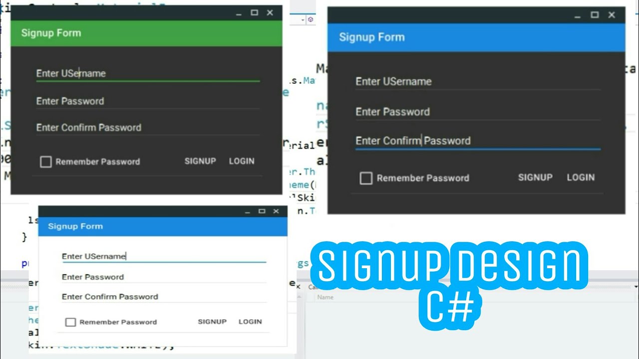 How to Create Material Signup Form Unique Design in C# 2012 - YouTube