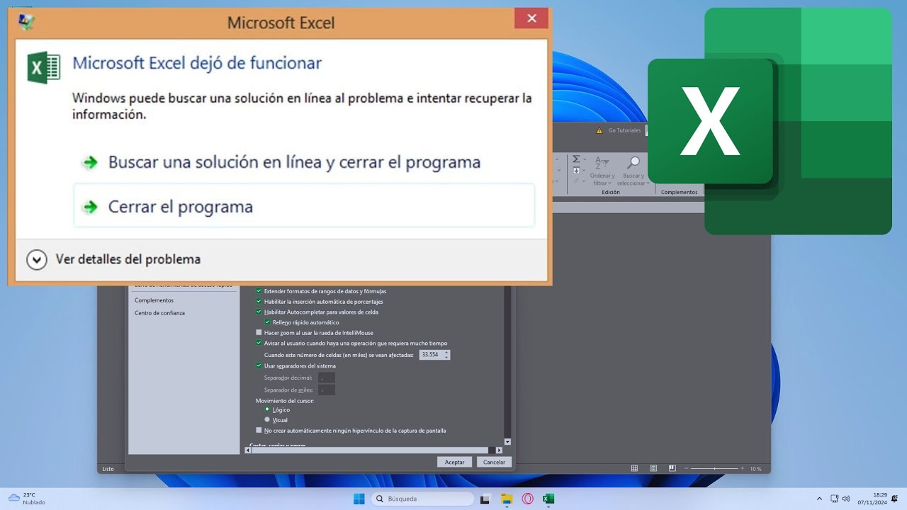 Microsoft Excel ha dejado de funcionar error en Windows 10/11 - YouTube