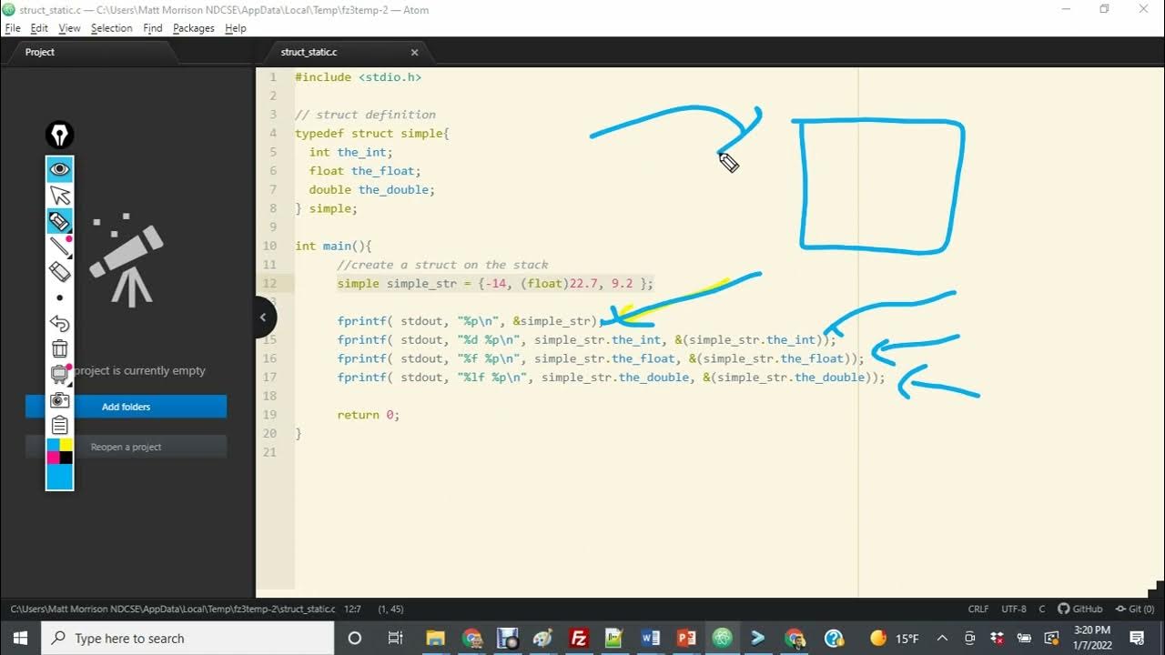 Visualize It! - 7-3-1 - Static Struct in Memory - YouTube