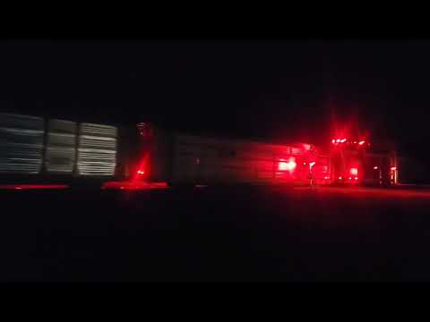 HiDef-Indiana and Ohio Autorack Train with Amazing Horn Shows passing through Greensburg Indiana 
