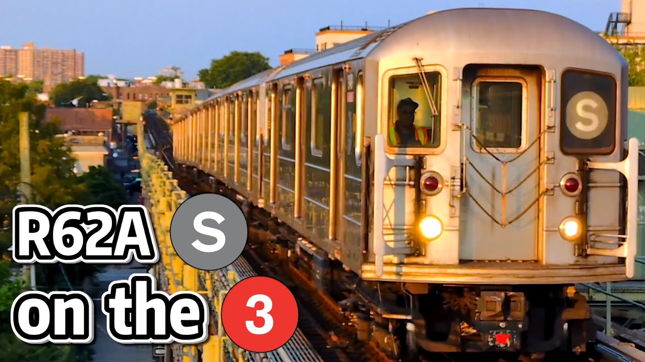 ⁴ᴷ⁶⁰ R62A "S" Shuttle Train Transfer on the 3 Line! - YouTube