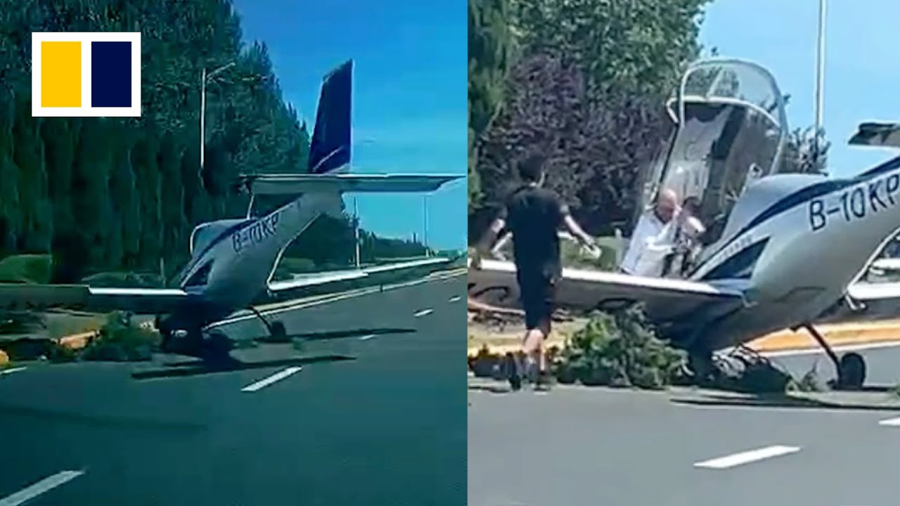 Small plane makes emergency landing on highway in China, narrowly ...