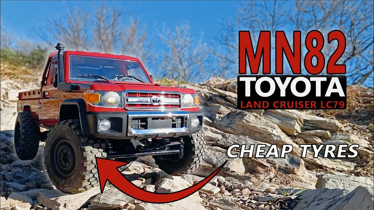 1:12 RC - MN82 TOYOTA LC79 - Test on trail + cheap tyres upgrade - # ...