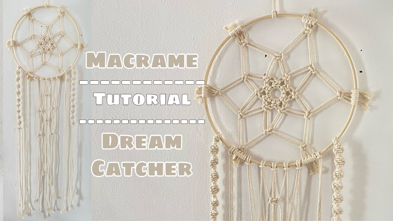 DIY: macrame dream catcher 🛌 tutorial bagi pemula - YouTube