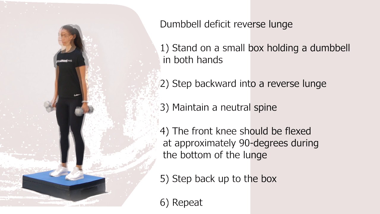 Dumbbell deficit reverse lunge - YouTube