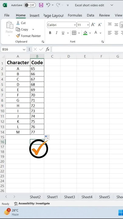 find character code in excel 😊 #excel #exceltips #exceltricks # ...