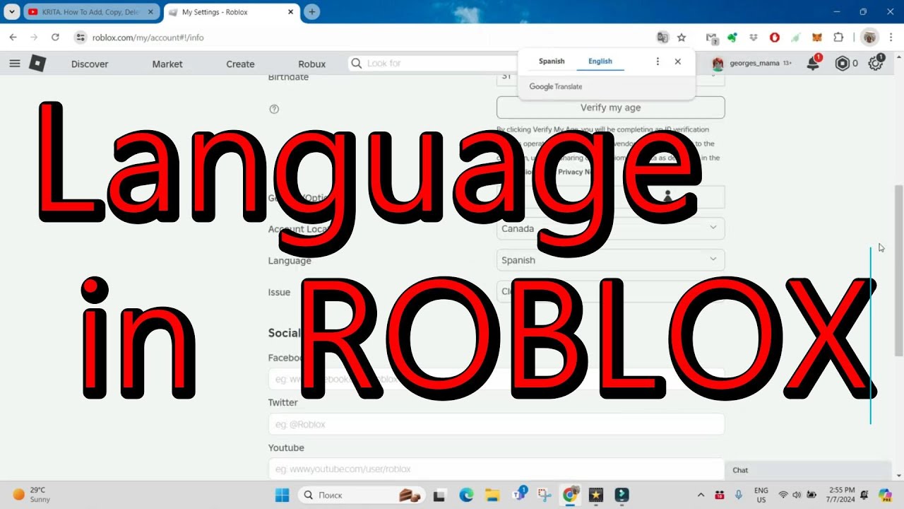 How To Change The Language In Roblox | Let`s Do Tech | Roblox Tutorials ...