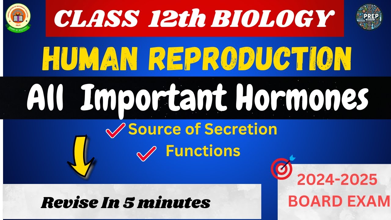 Important Hormones | Ch-2 (Human Reproduction) |12th Bio | Repeatedly ...