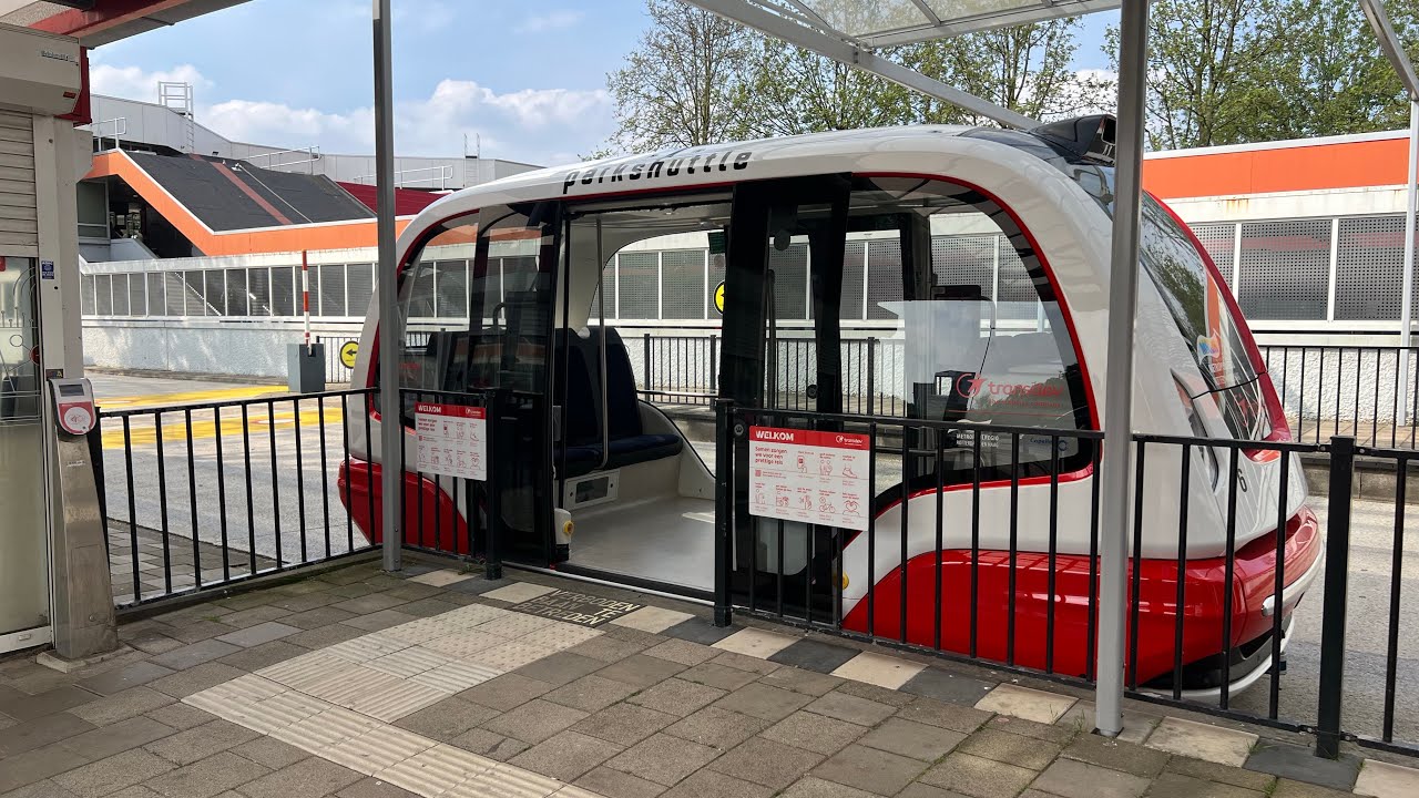Rotterdam, Kralingse Zoom: aankomst parkshuttle van Rivium - YouTube