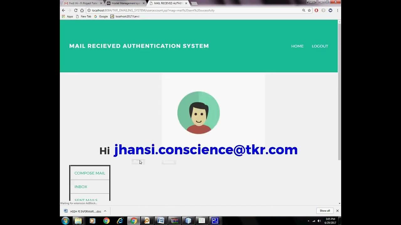 Mail Received Authentication System Java Project - YouTube